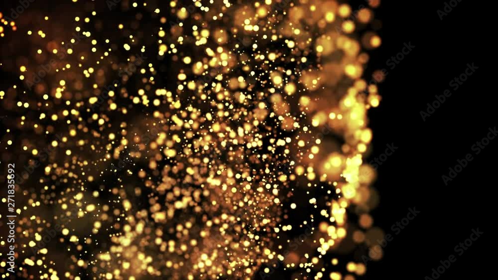 Video „gold particles in liquid float and glisten. Background with ...