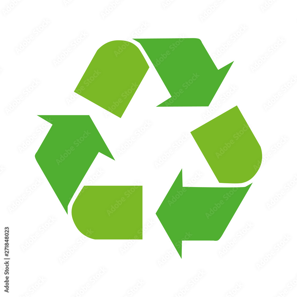 Green arrows recycle eco symbol vector illustration isolated on white ...