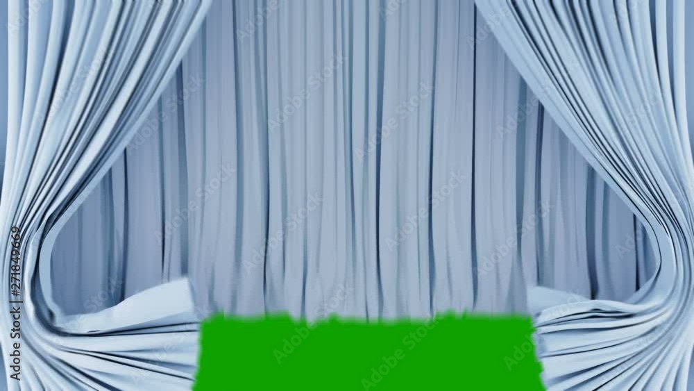 Classic Theatrical Light Blue Abstract Curtain Opening, Rising, Closing ...