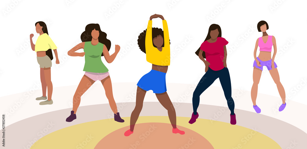 Reggaeton dancers team vector illustration. Reggaeton girl, reggaeton ...