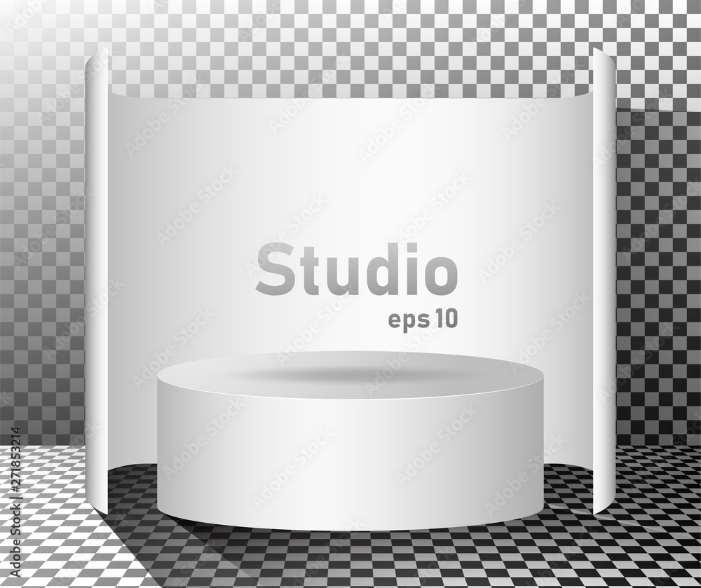 White studio table. Free space for product presentation. Vector ...