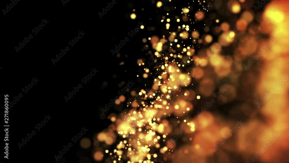 Vidéo Stock gold particles in liquid float and glisten. Background with ...