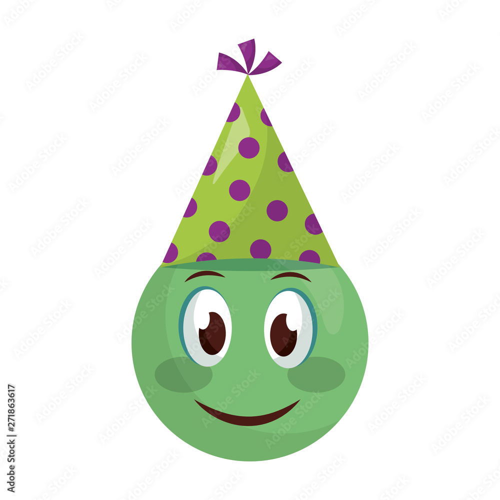 smiley emoji party hat Stock Vector | Adobe Stock