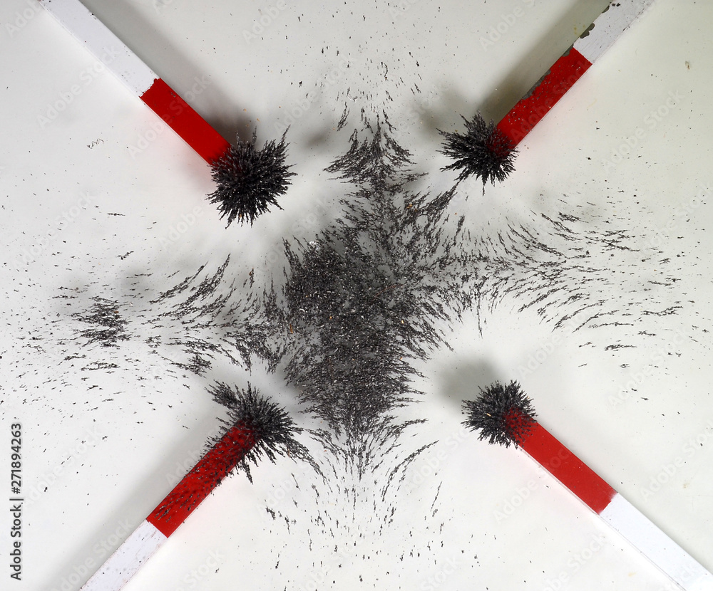 Foto de The lines of forces around four magnets with counteracting ...