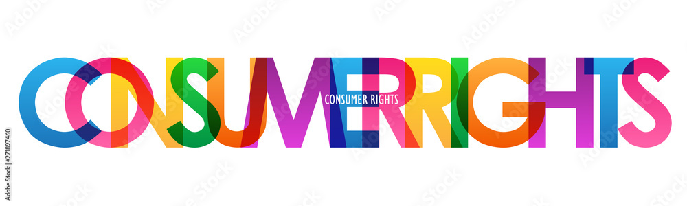 CONSUMER RIGHTS rainbow vector typography concept banner Stock Vector ...