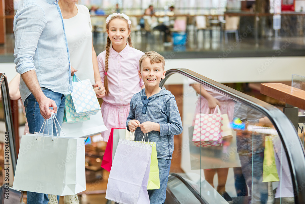 Family and children in shopping mall Stock Photo | Adobe Stock