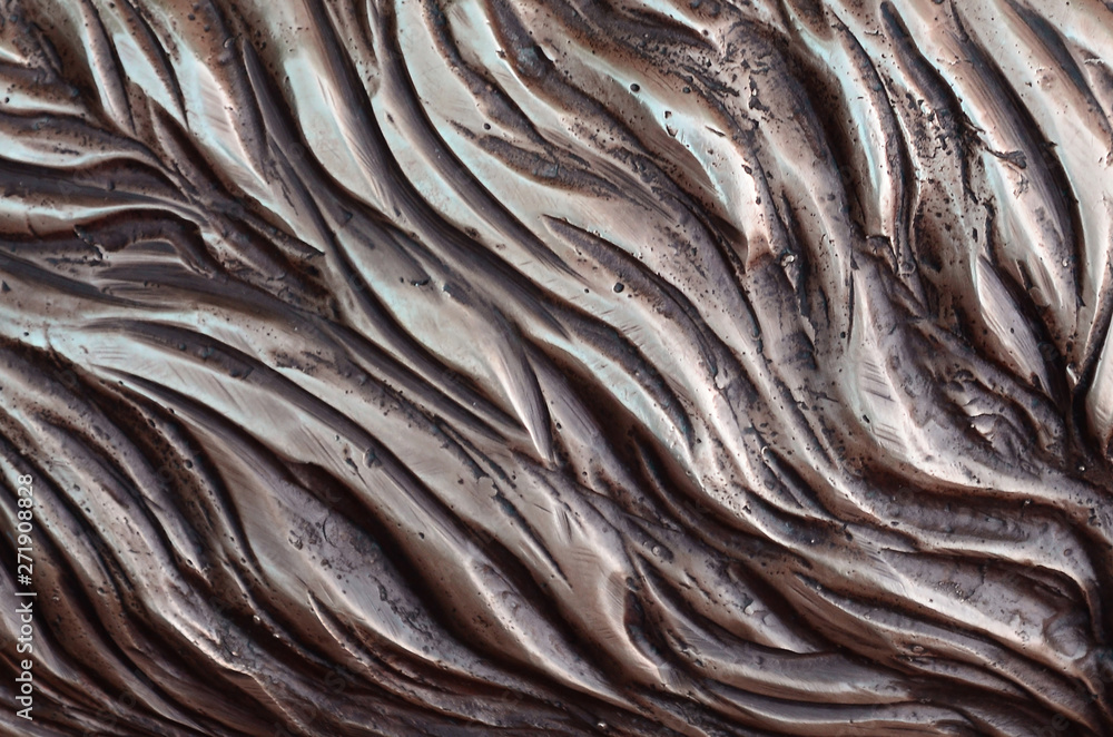 Details and decorative bas-relief ornament from metal of forged ...