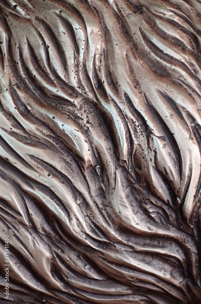 Details and decorative bas-relief ornament from metal of forged ...