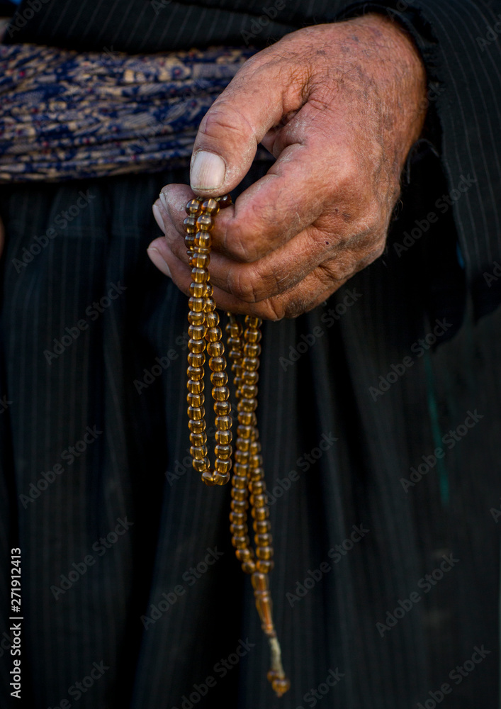 Muslim Man With Prayer Beads, Erbil, Kurdistan, Iraq Stock Photo ...