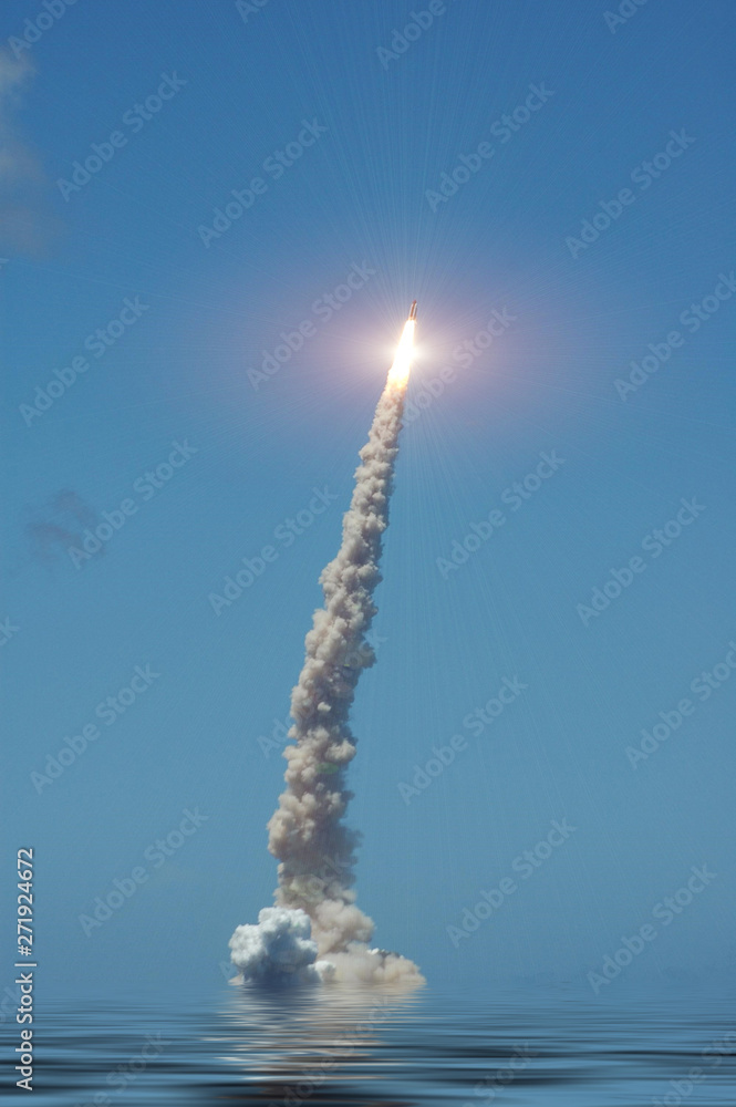 Rocket. Rocket tail. Rocket trace. The elements of this image furnished ...