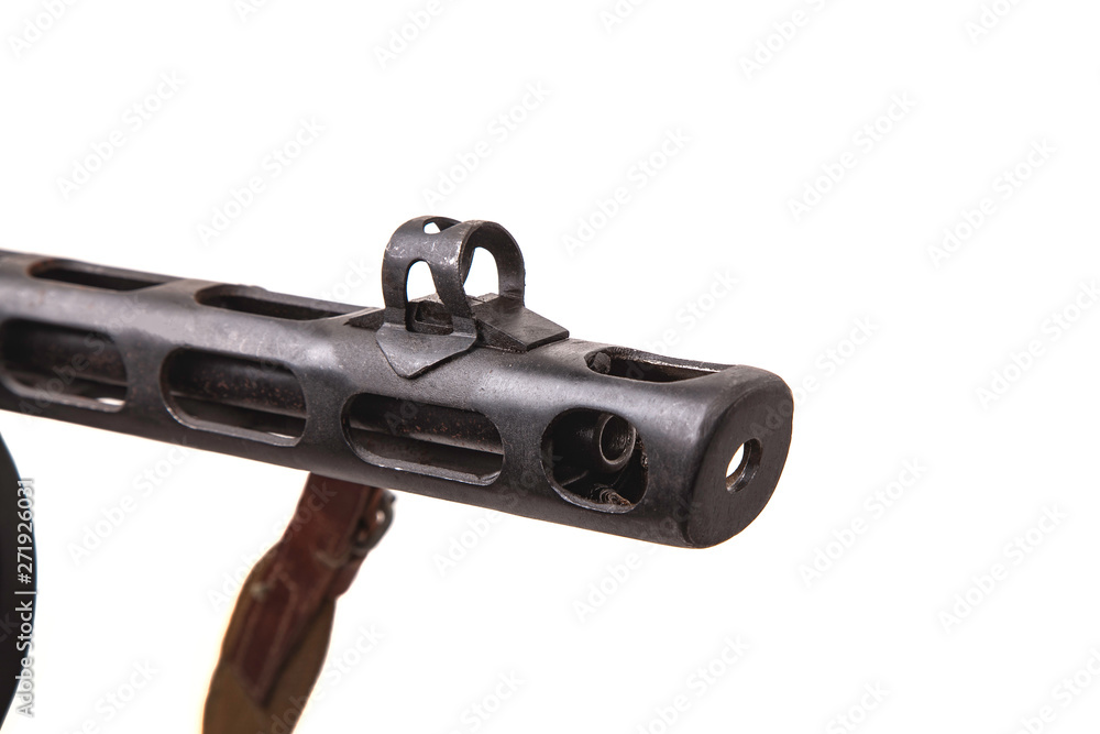 Vintage Soviet automatic machine gun from World War II isolated on ...
