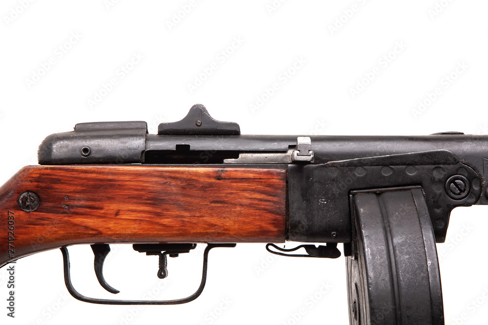 Vintage Soviet automatic machine gun from World War II isolated on ...