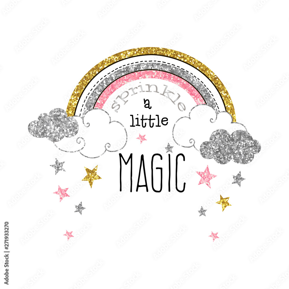 Sprinkle a little magic glittering illustration. Inspiring hand drawn ...