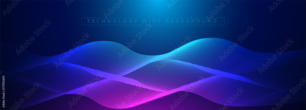 Abstract 3d technology and science neon visualization. Blockchain and ...