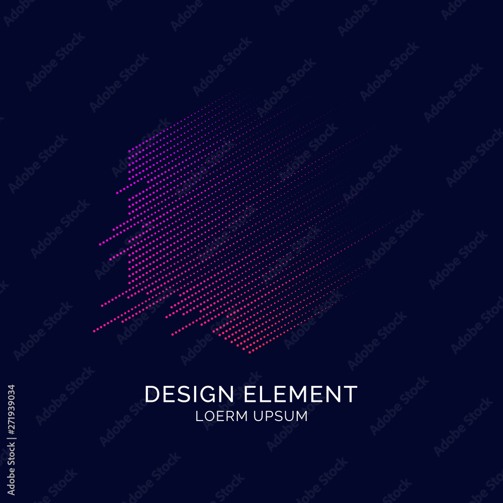 Abstract elements with dynamic lines and particles. Vector illustration ...