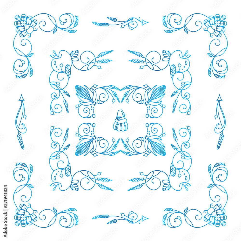 Vector set of elements for design. Collection of square corners, frames ...