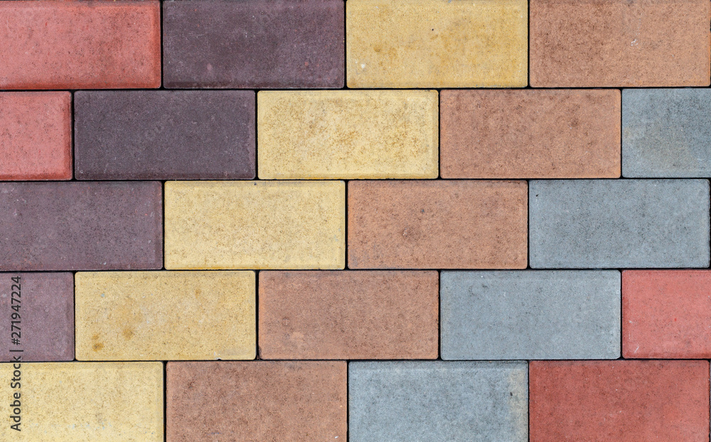 The texture of the brick wall of different colors for construction ...