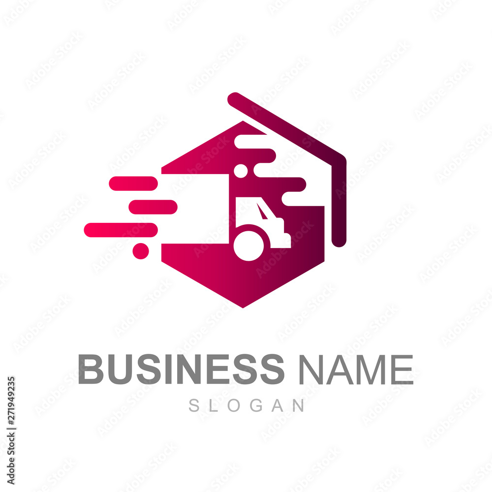 logo of the packet carrier vehicle at full speed, truck logo ...
