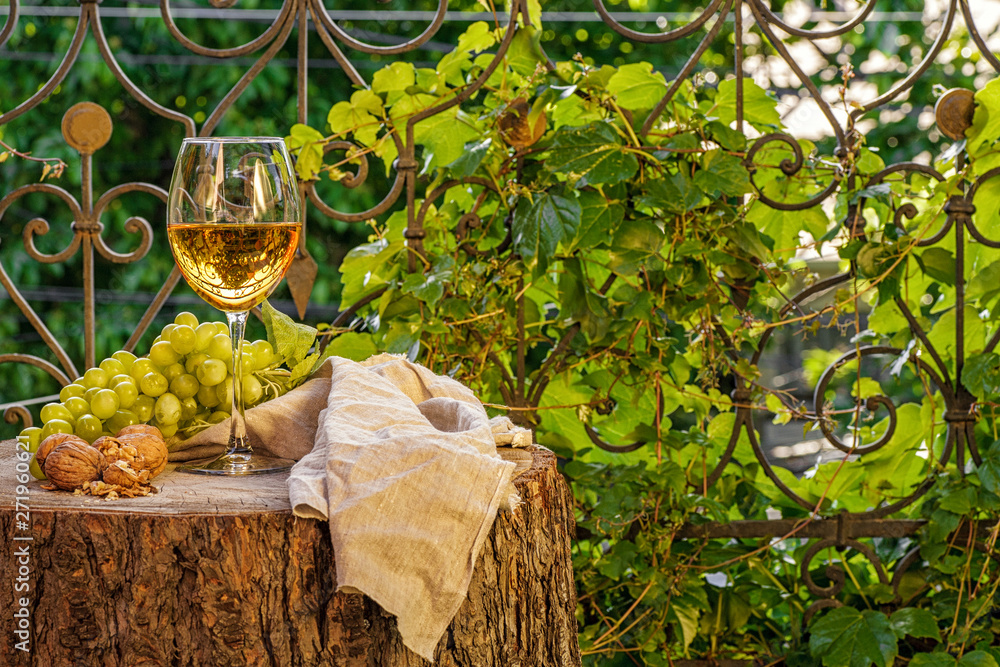 Amber wine in the glass. Georgian national wine according to old ...
