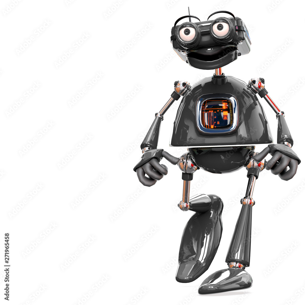 retired old robot in a white bacground Stock Illustration | Adobe Stock