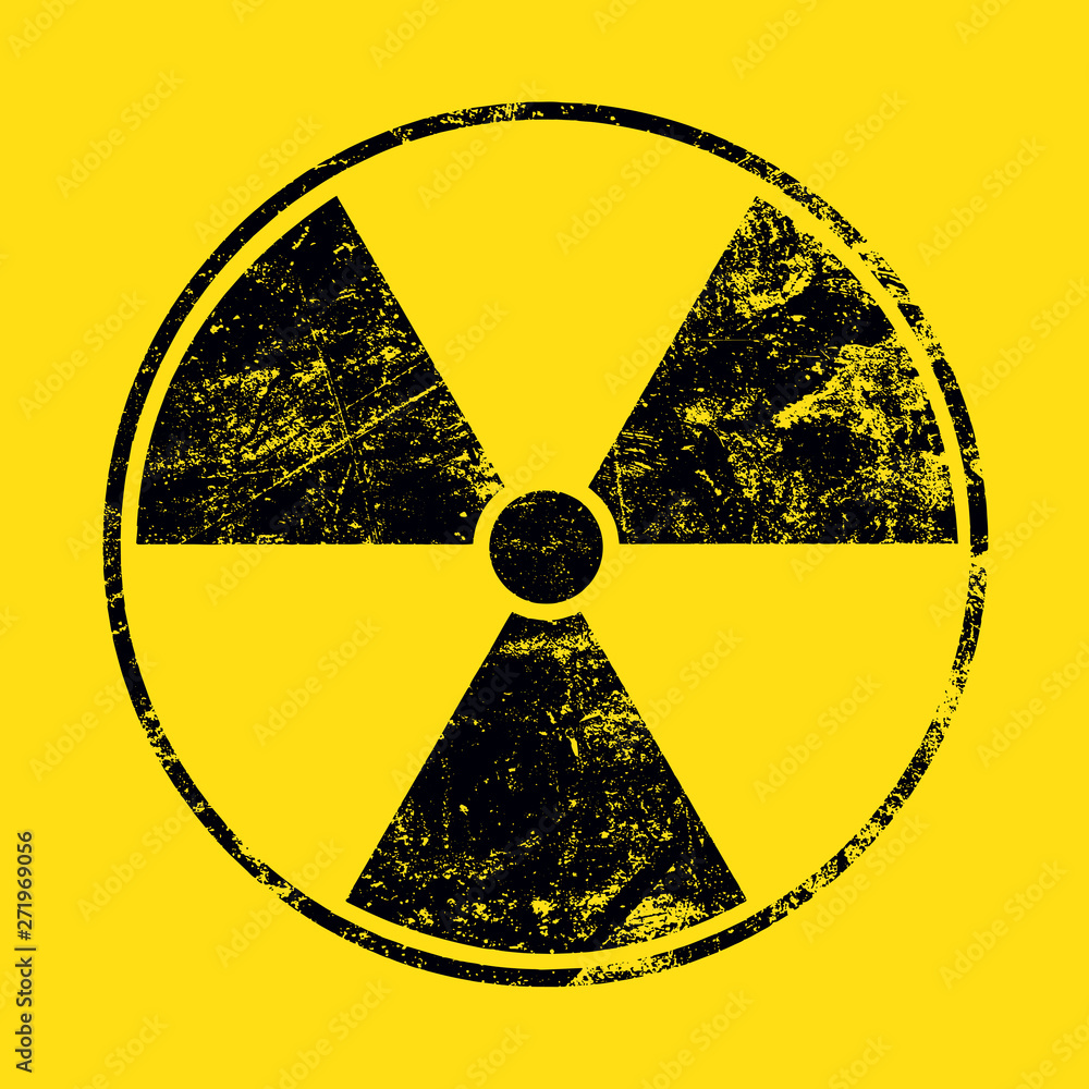 Black radioactive sign over yellow background Stock Vector | Adobe Stock