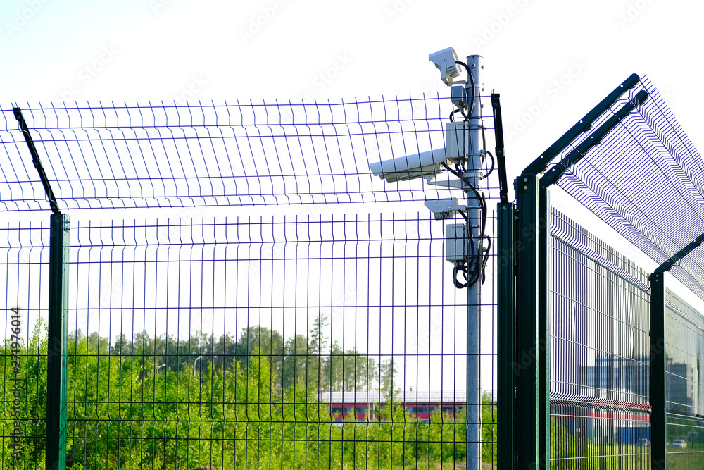 Protected area. Surveillance cameras for surveillance. CCTV footage ...