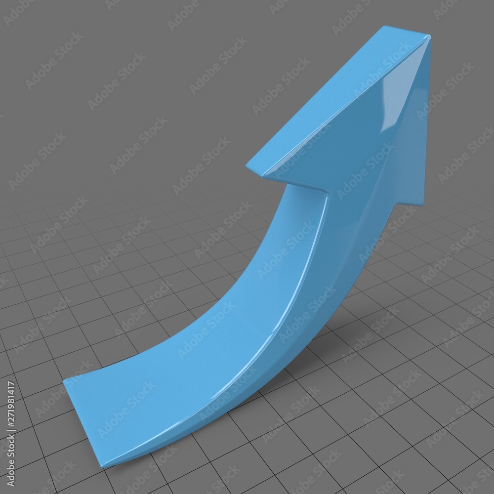 Bended arrow symbol Stock 3D asset | Adobe Stock