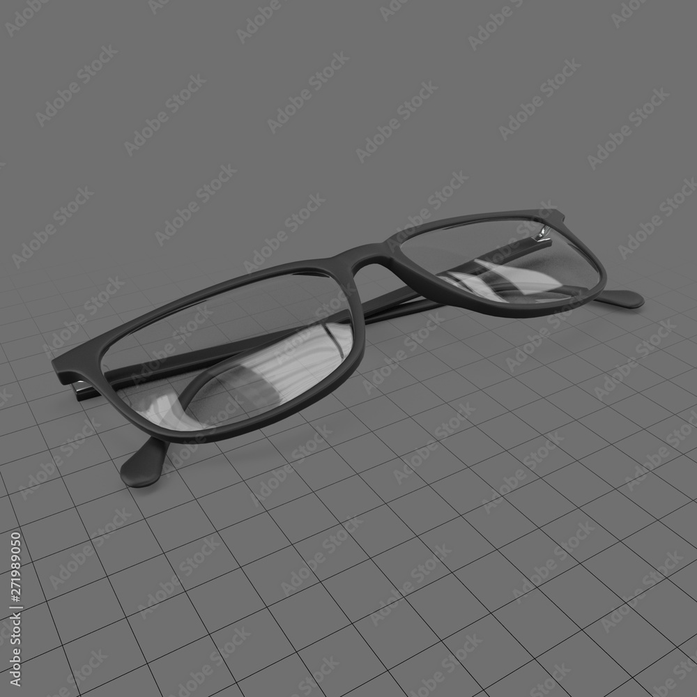 Modern folded eyeglasses Stock 3D asset | Adobe Stock
