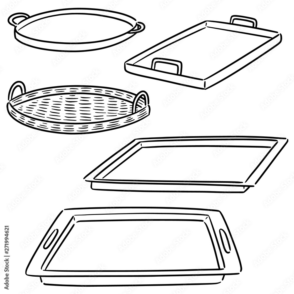 vector set of tray Stock Vector | Adobe Stock