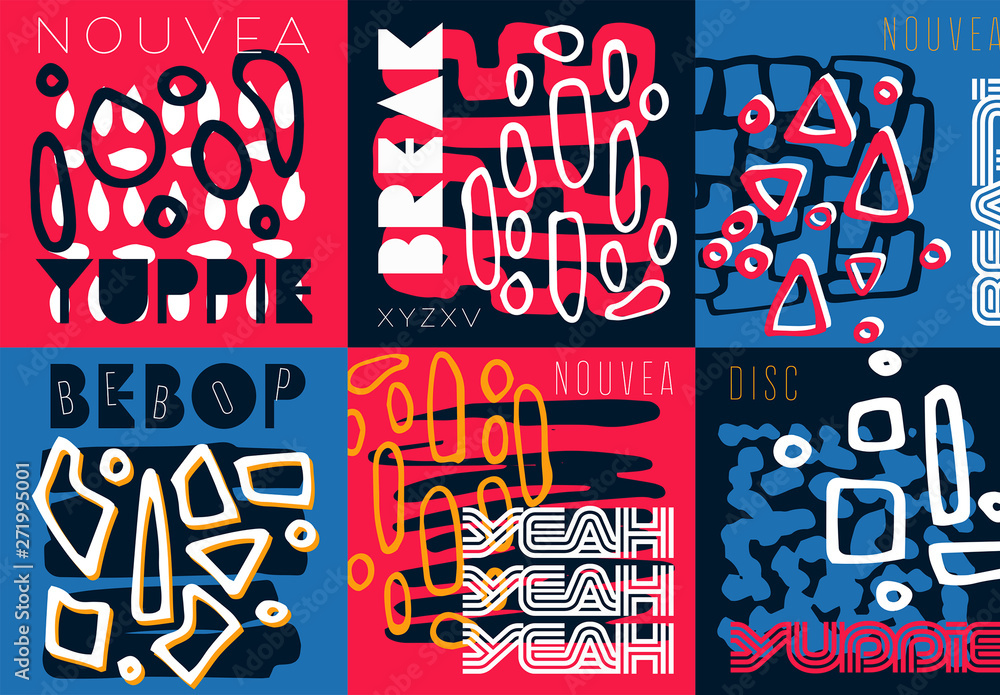 Social Post Layouts with Abstract Shapes Stock Template | Adobe Stock