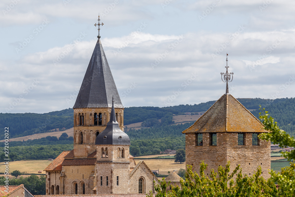 Medieval abbey in the historic centre of Cluny town, France Stock Photo ...