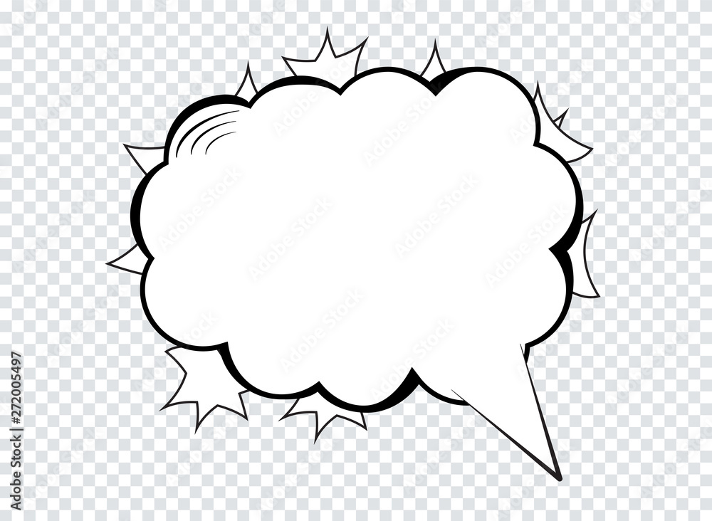Cartoon speech bubbles on transparent background. Vector Illustration ...