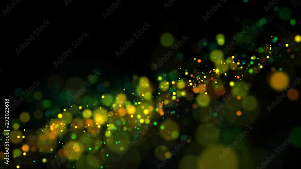 multicolored particles in liquid float and glisten. 4k 3d advection ...