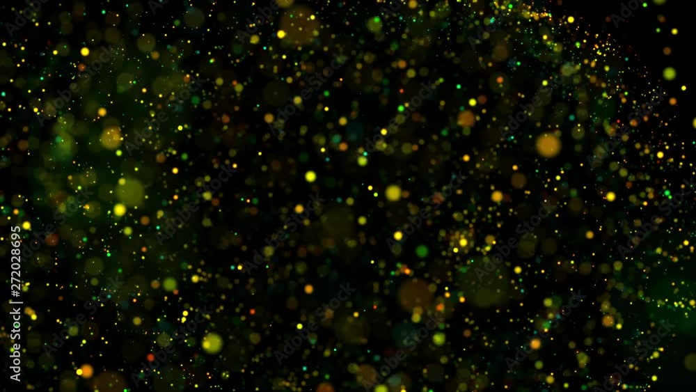 multicolored particles in liquid float and glisten. 4k 3d advection ...
