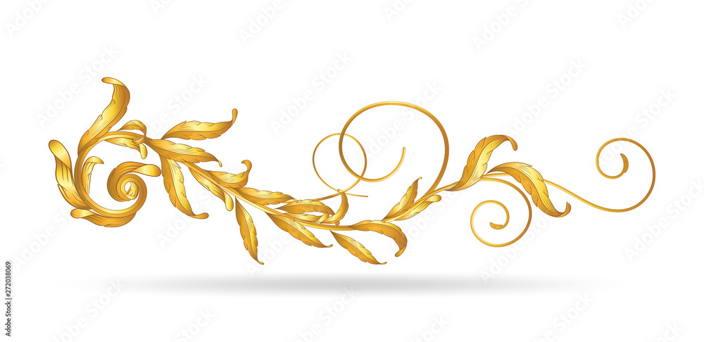 gold ornament frame scroll isolate on white Stock Vector | Adobe Stock