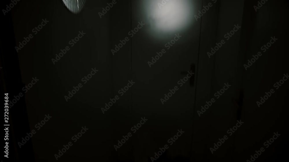 Creepy POV nightmare. A man enters dark hallway and encounters a ...