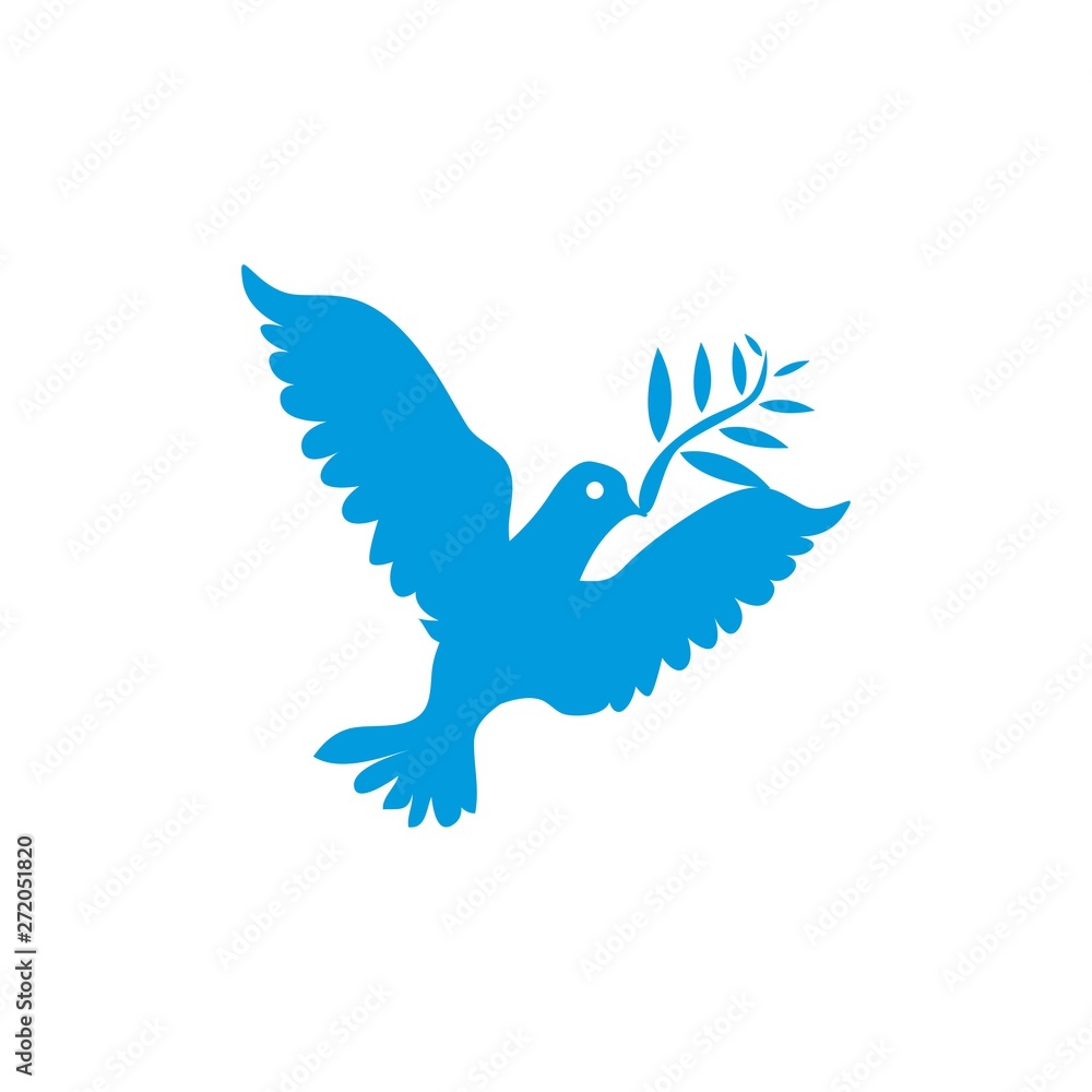 Dove vector. Isolated blue icon Stock 벡터 | Adobe Stock