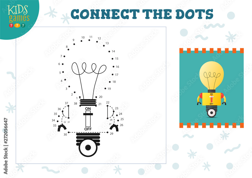 Dot to dot kids game vector illustration. Preschool children ...