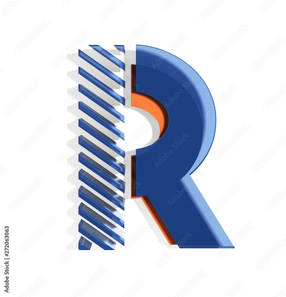 Letter r. Modern Trendy Minimal Style Font. Brand Identity Concept. 3d ...
