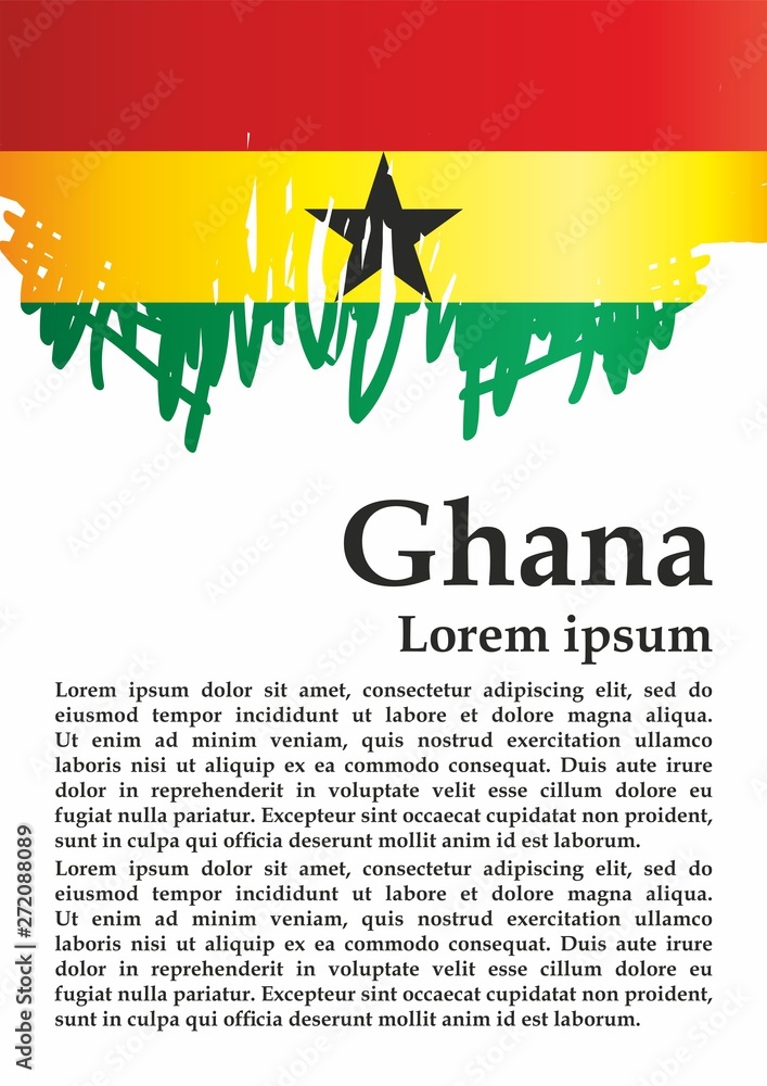 Flag of Ghana, Republic of Ghana. Template for award design, an ...