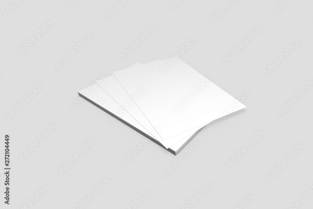 White sheet of Papers Mock up. Realistic empty papers note template of ...