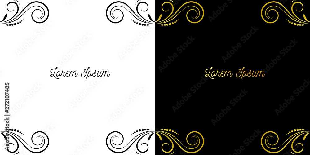 Decorative monograms and calligraphic borders. Template signage, logos ...
