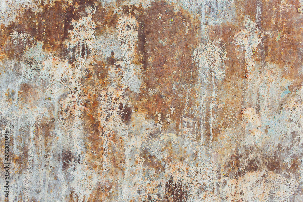 White Rust Metal Decayed Crumpled Sheet Wide Background. Weathered Iron ...