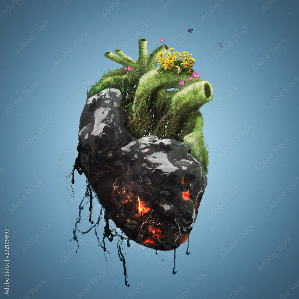 Human heart with death and life Stock Photo | Adobe Stock