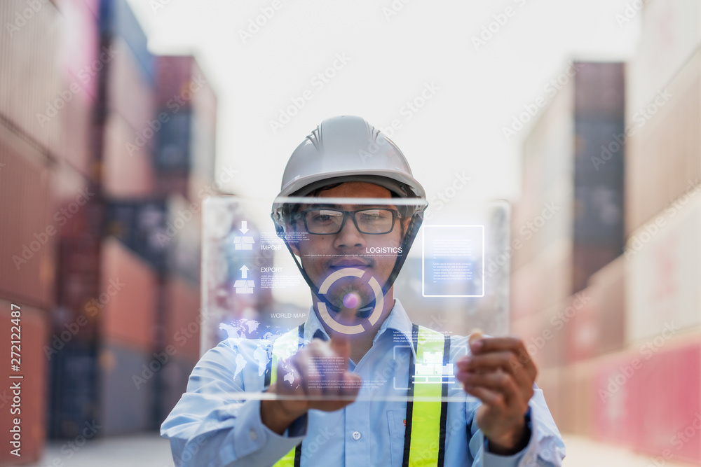 Business Logistics concept global partner connection of Container Cargo ...