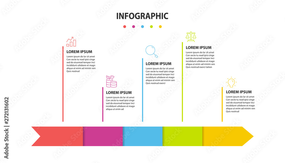 infographic information 5 step, timeline Stock Vector | Adobe Stock