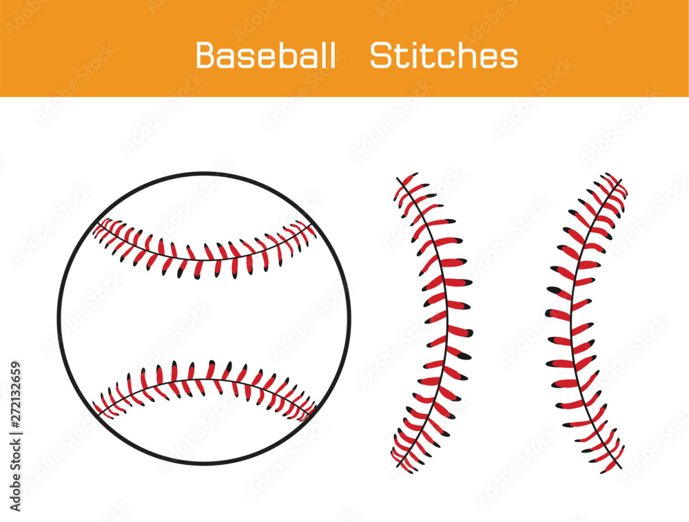 Baseball Stitches on a white background , vector design Stock Vector ...