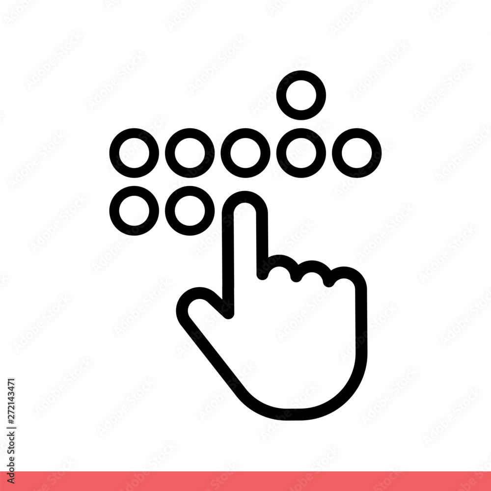 Braille vector icon, blind symbol. Simple, flat design isolated on ...