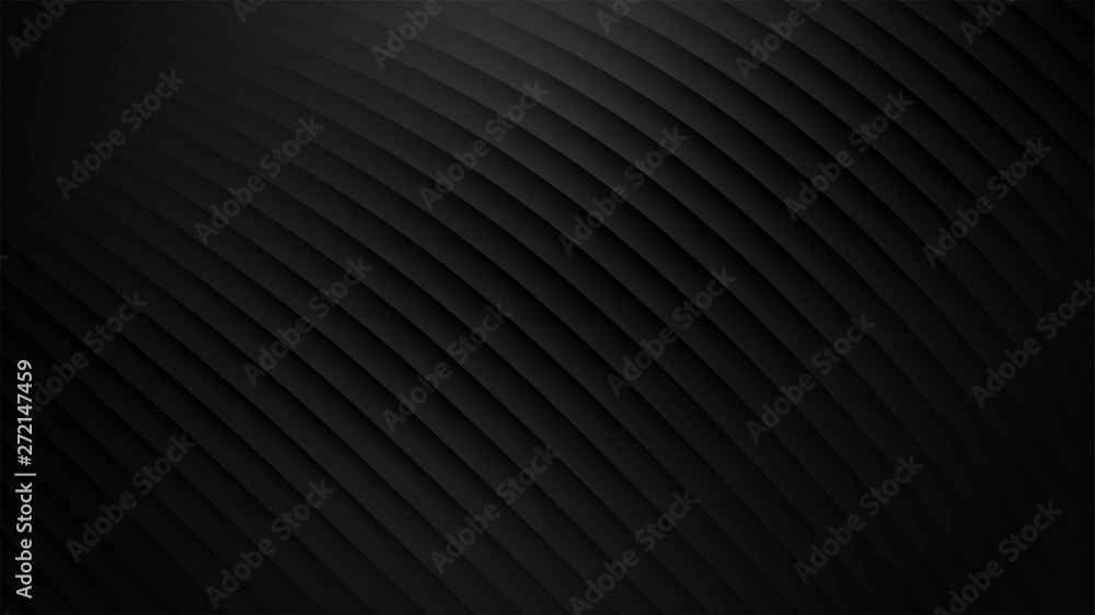 Dark background. Black horizontal 3D stripes. Vector illustration ...