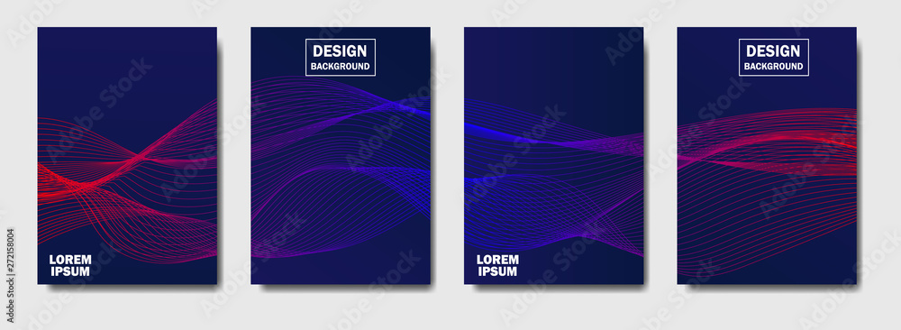 Colorful halftone lines wave cover of page layouts design. Modern ...